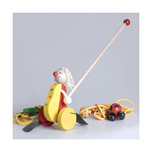 Amazon.com : Wooden Push Toy - Clown : Push And Pull Baby Toys : Toys ...