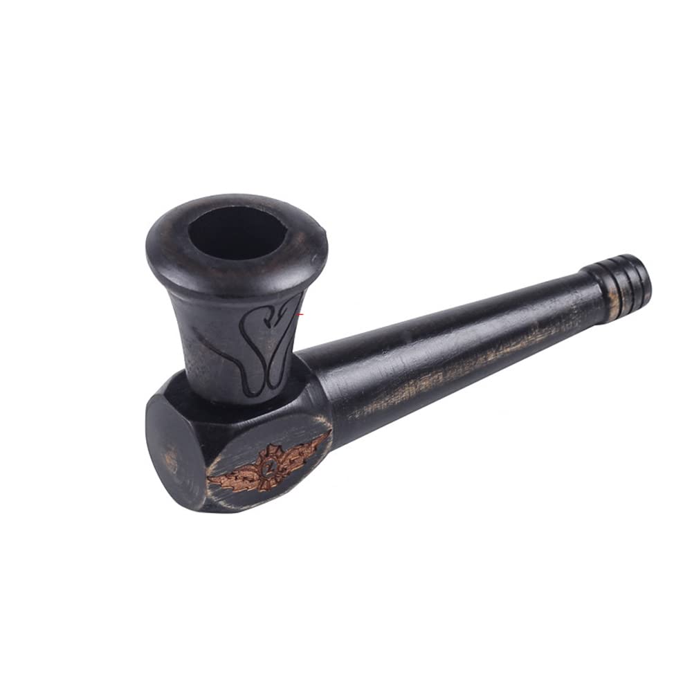 Buy Solid Wood Pipe Straight Old-fashioned Portable Manual Pipe Handle ...