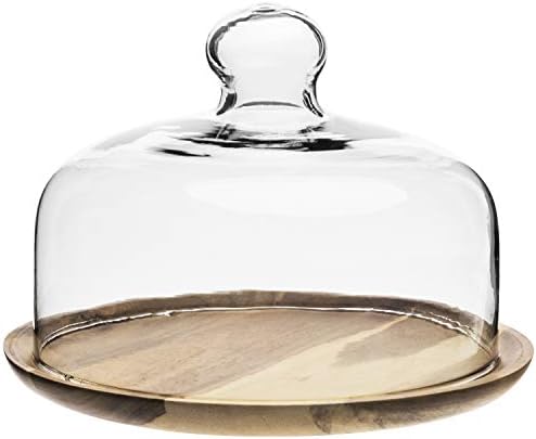 Amazon.com | MyGift 8 Inch Clear Glass Dessert Cake Plate & Cheese ...