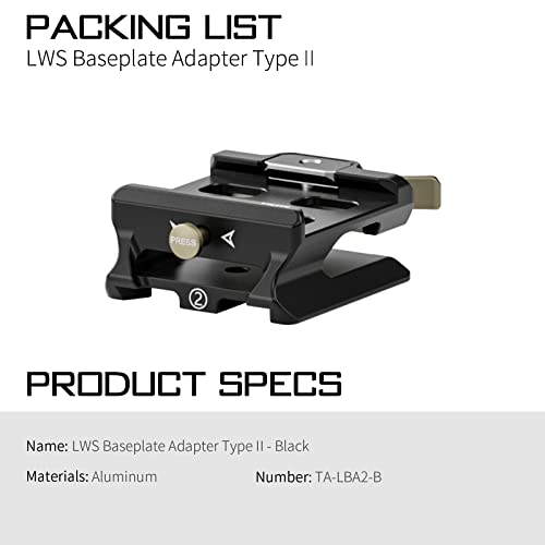 TILTA LWS Baseplate Adapter Type II with ARCA receiver – Black TA-LBA2 ...