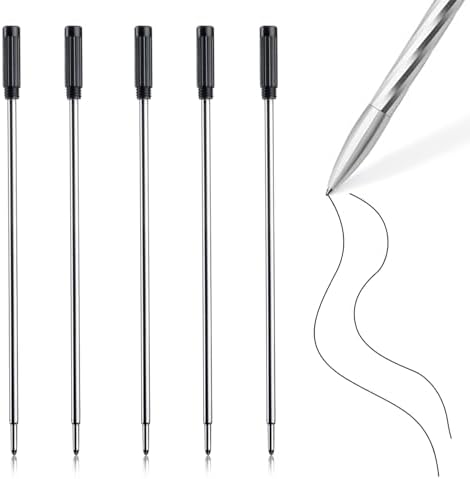 JUGCUT 5Pcs Black Pen Refills, 11.6cm Black Ballpoint Pen Refills ...