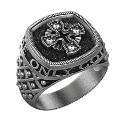 Amazon.com: SILVERWORLDSHOP Gothic Templar Cross Signet Maltese Shield ...