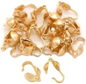 Amazon.com: 200pcs Bead Tips Clamshell Gold Plated Bead Stringing Parts ...