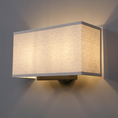 JIMUBEAM Wall Sconce Lighting Linen Fabric Decor, Industrial Vintage ...
