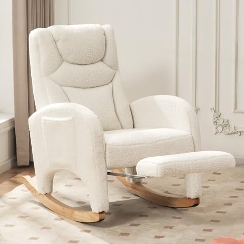 Amazon.com: Elarisia Rocking Chair for Nursery, Low Height Modern ...