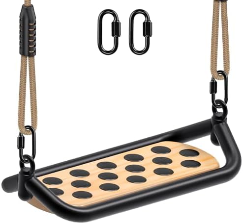 Amazon.com: SELEWARE Hanging Wood Swing Seat Tree Swing for Kids, 100% ...