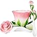 Amazon.com | Dandat Ceramic Rose Tea Cups and Saucers with Spoon Flower ...