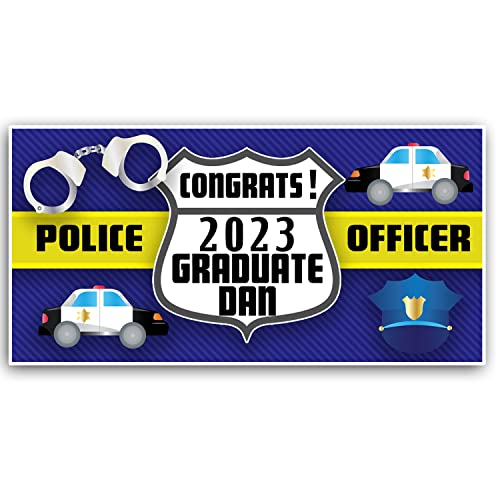 Amazon.com: Police Academy Graduation Banner Personalized Party ...