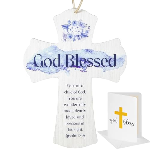Amazon.com: Burst Bird Baptism Acrylic Cross for Boys or Girls for ...