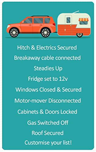 Customisable Caravan Pre-Departure Checklist Card : Amazon.co.uk ...