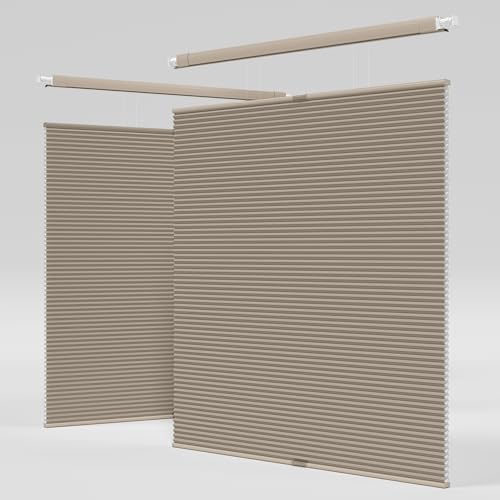 Amazon.com: Sulugood No Drill Light Filtering Cellular Shades No Tools ...