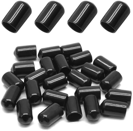 Bonsicoky 24 Pcs Round Rubber End Caps, 3/8" (9.5mm) ID Vinyl Flexible ...