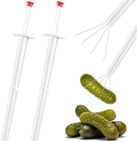 Amazon.com | meekoo Set of 2 Pickle Picker Stainless Steel and Plastic Pickle Pincher 8 Inch ...