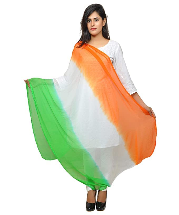 Buy Generic kalpit Women's Chiffon Tri Color Dupatta Tiranga Dupatta ...