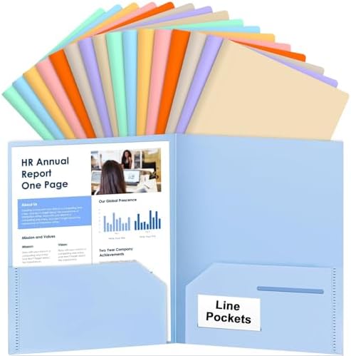 Amazon.com : HABGP 16 Pcs Two Pocket Folders (8 Assorted Color), File ...