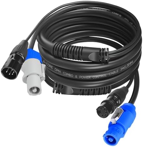Amazon.com: SMALL-EYE 5 Pin DMX & Power Con Combo Link Cable 5 ft ...