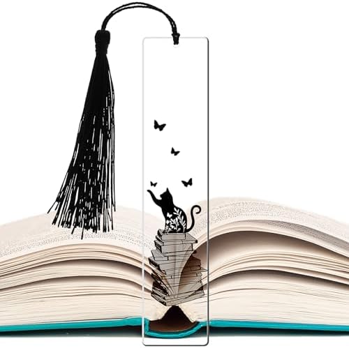 Amazon.com: Dimeho Cat Book Markers Funny Clear Tassel Animal Book ...