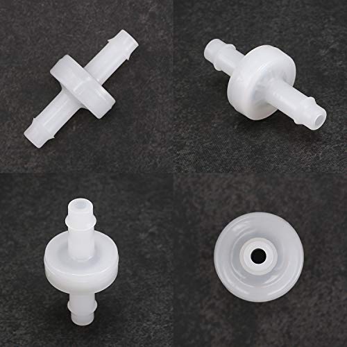 4 Packs Check Valve, 1/4 Inch 6mm PVDF Wear-Resistant One-Way Check ...