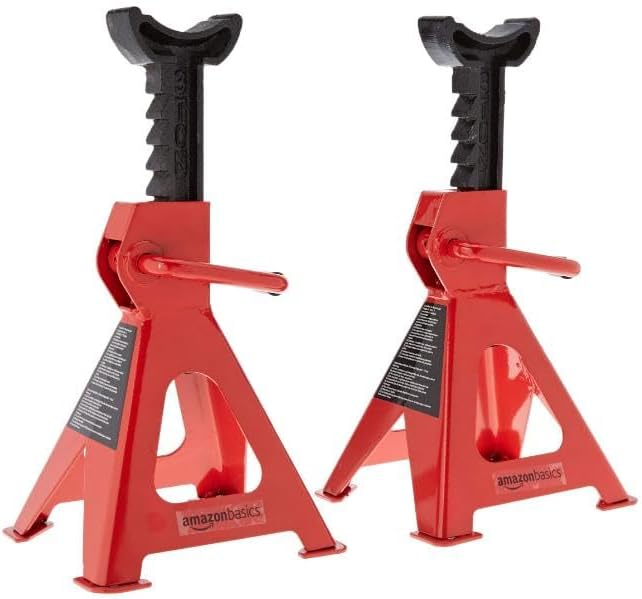 Amazon Basics Steel Jack Auto Stands with 6,000 lb or 3 Ton Capacity, 1 ...