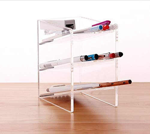 Transparent Acrylic Inclined Multi-Function Pen Holder Desktop Pencil ...