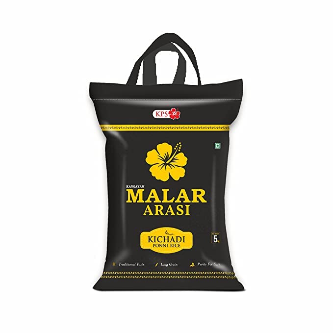 Malar Arasi (Kichadi Ponni Rice) Traditional Taste - 5kg Bag : Amazon ...