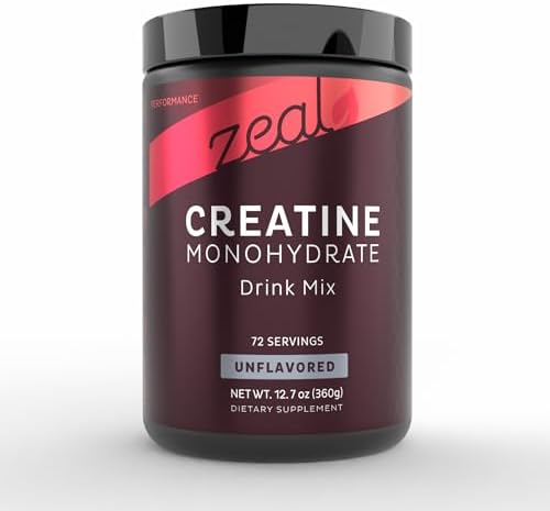 Zeal Creatine Monohydrate Unflavored Powder, 5000 mg per Serv (5g) | 72 ...
