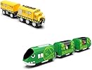 Amazon.com: Battery Train Set for Wooden Tracks, Motorized Locomotive ...