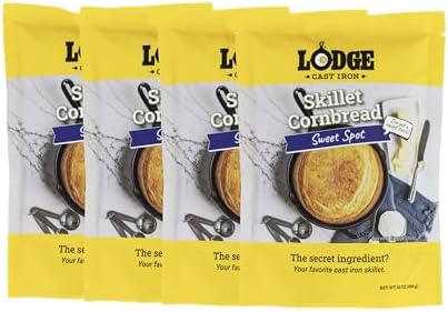 Amazon.com: Lodge Cast Iron Skillet Cornbread - Easy to Bake 17.4 oz (4 ...