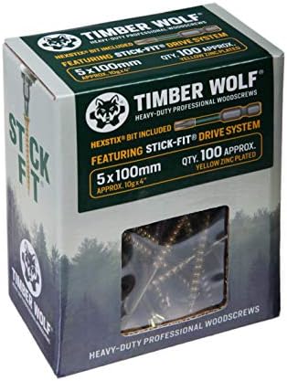 TIMBER WOLF TW50060 Woodscrews , Zinc & Yellow (Gold)- 5.0 x 60mm - Box ...