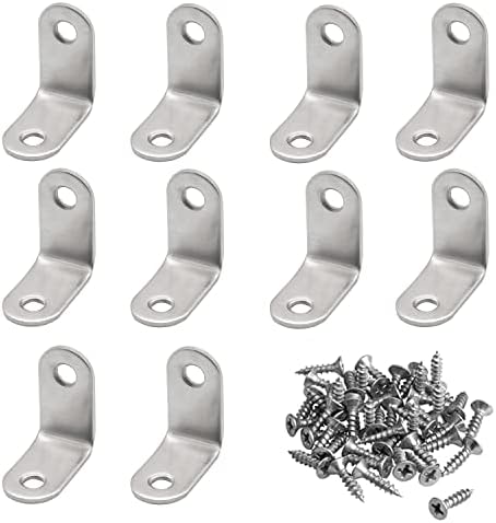 CHEERYMAGIC Small Brackets, 10PCS Stainless Steel Right Angle Bracket, Small Shelf Brackets ...
