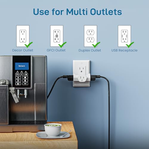 Snapklik.com : 3-Outlet Grounding Adapter, Kasonic UL Listed Plug ...