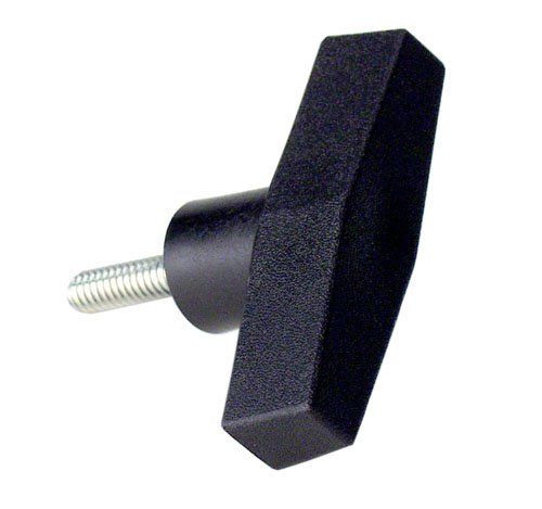 DimcoGray Black Thermoplastic T-Handle Wing Knob Female, Brass Insert: 1/4-20" Thread x 11/16 ...