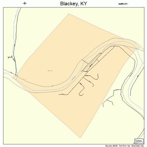 Amazon.com: Large Street & Road Map of Blackey, Kentucky KY - Printed ...