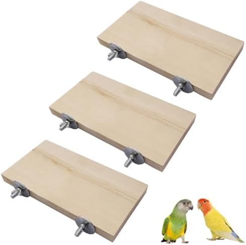 3PCS Bird Platform Flat Wooden Stand Pet Platform Climbing Platform ...