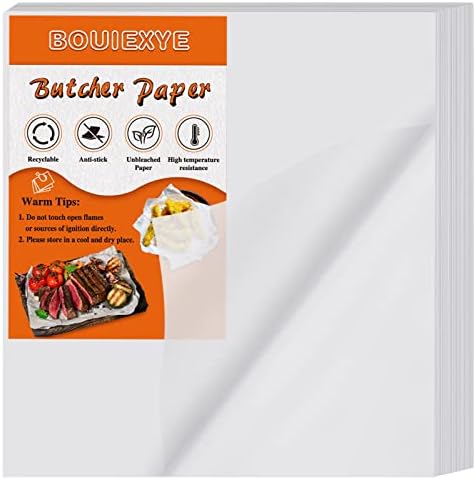 Bouiexye 120 Pieces White Butcher Paper No Wax Butcher Paper Precut ...