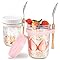 Amazon.com: HomArtist Glass Overnight Oats Containers with Lids and Spoon, 16oz Wide Mouth Mason ...