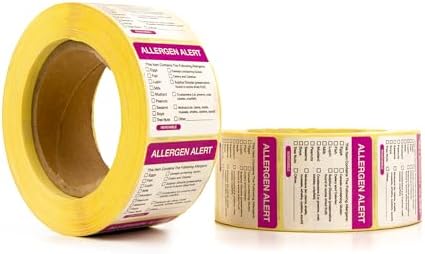 Food Allergen Labels 1000pcs Roll of Food Allergen Stickers - Food ...