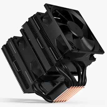 upHere 6 ısı borusu siyah CPU soğutucu, çift kasa, iki adet 92 mm PWM ...