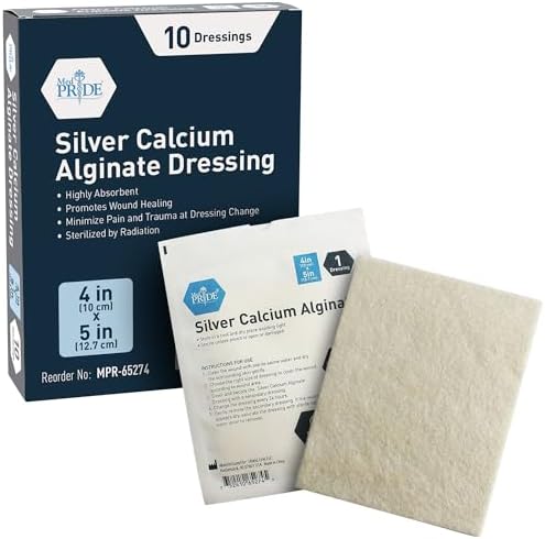 Amazon.com: BESTEK AG Silver Calcium Alginate Wound Dressing, 4'' x 4 ...