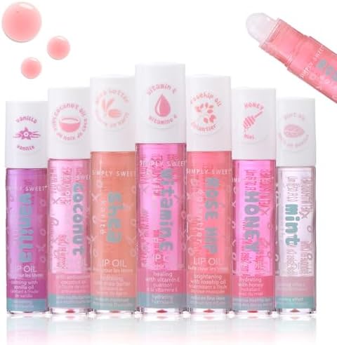 Amazon.com : EXPRESSIONS 7pc High Shine Lip Glow Oil Collection ...