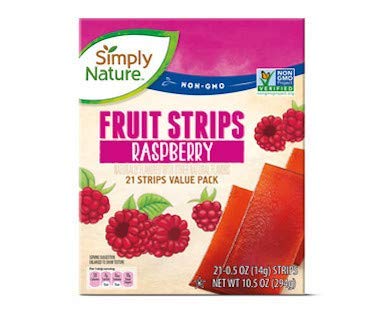 Amazon.com: Simply Nature NON-GMO Fruit Strips Raspberry 21 Strips ...