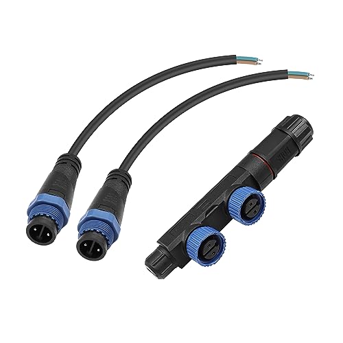 PNGKNYOCN 2 Way M15 IP67 Waterproof Connector Box 2 Pole Wire and 2-pin ...