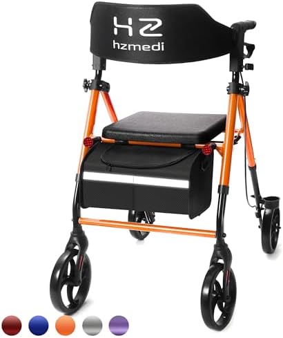 Amazon.com: Walkers for Seniors, Orange Rollator Walker with Seat, 8 ...