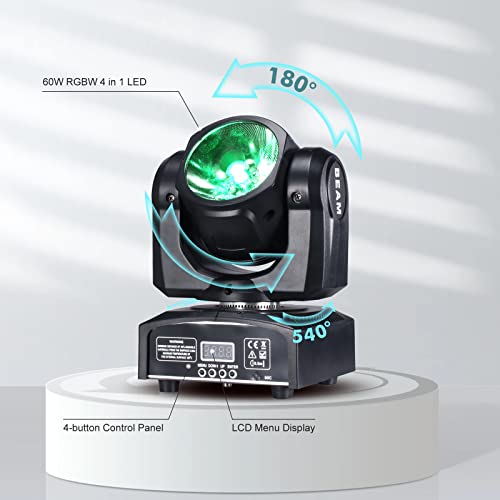 Snapklik.com : 60W RGBW Beam Moving Head Light Super Bright LED Spot ...