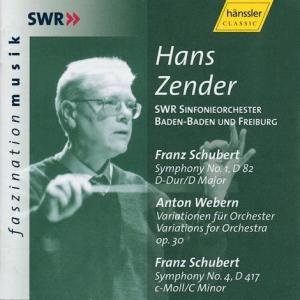 Schubert: Symphony in Cm No4, D417; Symphony in D No1, D82: Zender ...