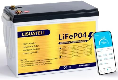 GLCE ENERGY 12V 300Ah LiFePO4 Lithiumbatterie, integriertes Smart BMS ...