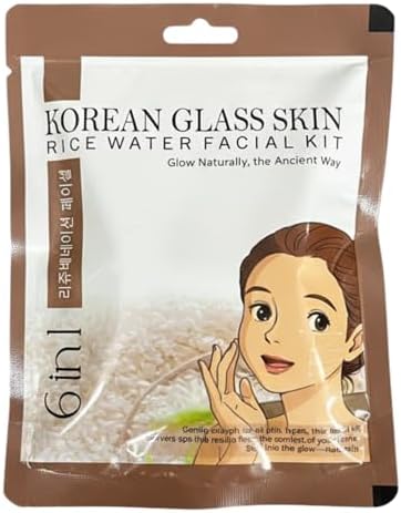 Lulina Beauty Korean Glass Skin Rice Water Facial Kit, 6-Step Spa ...