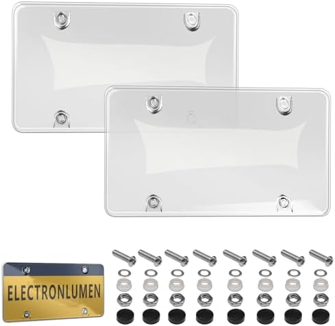 Amazon.com: ElectronLumen Clear License Plate Covers Holder Fits ...