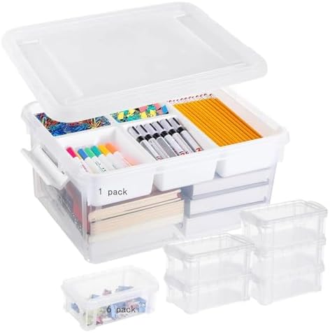 Amazon.com: 17 Quart Plastic Storage Bins with Lid Building Plate ...