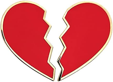 Amazon.com: Pinsanity Broken Heart Enamel Lapel Pin : Clothing, Shoes ...